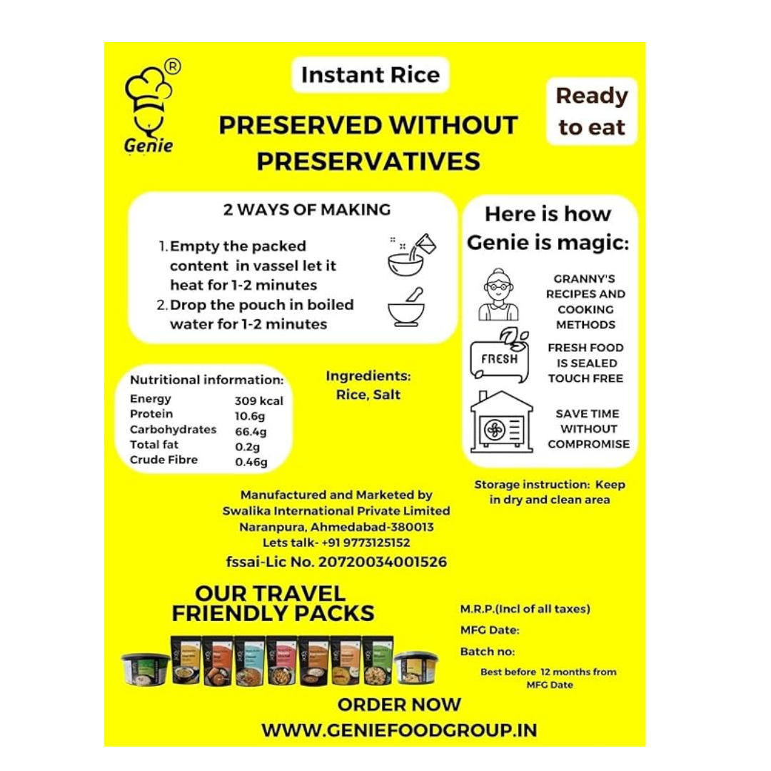 Genie's Ready to Eat Rice (300gm) - Genie Food Group